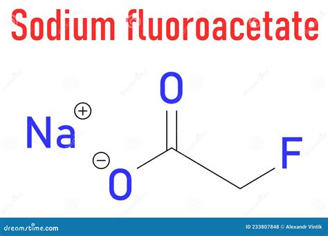 Sodium Fluoroacetate Pesticide 1080 Chemical Structure 3d Rendering