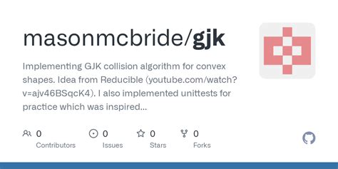 GitHub Masonmcbride Gjk Implementing GJK Collision Algorithm For