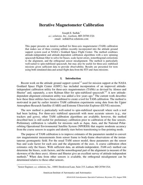 Pdf Iterative Magnetometer Calibration