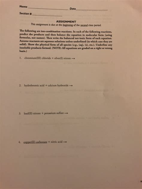 solved name date section assignment this assignment is due