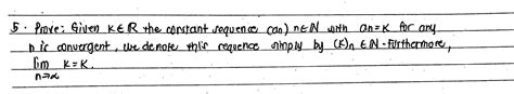 Solved Prove Given KR The Constant Sequence Can NN Chegg