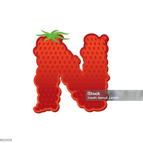 편지 N 딸기 폰트입니다 레드 베리 글자 알파벳입니다 과일 Abc 0명에 대한 스톡 벡터 아트 및 기타 이미지 0명 과일 기둥 머리 Istock