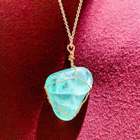 Wire Wrapped Crystal Pendant Necklace