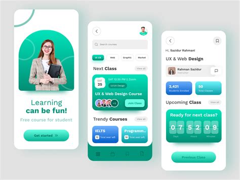 e learning app ui design by sazidur rahman on dribbble