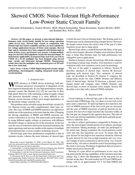 pdf skewed cmos noise tolerant high performance low power static