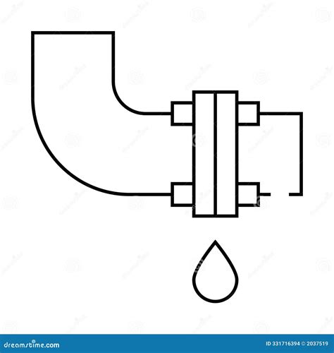Leaking Pipe Or Water Leak Line Icon Vector Illustration