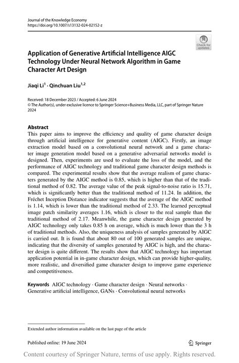 Application Of Generative Artificial Intelligence Aigc Technology Under Neural Network Algorithm