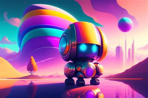 Premium Ai Image Cute Robot Art