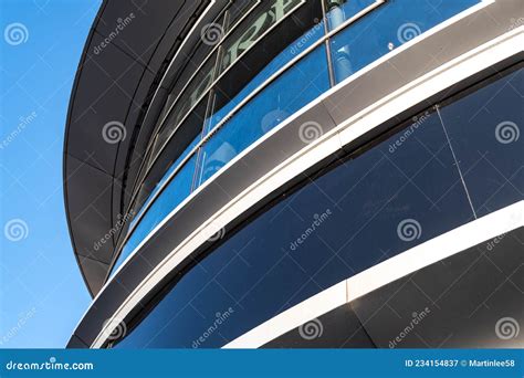 Modern Curved Architecutre Detail On A Town Centre Builing In London