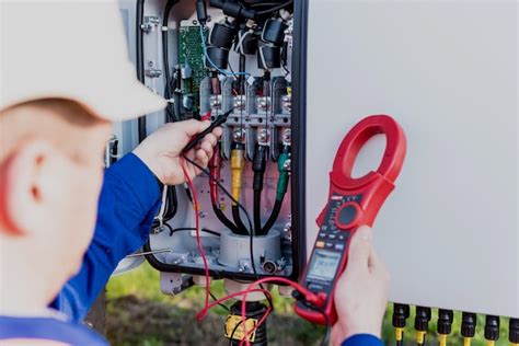 Premium Photo The Inspector Checks The Actual Output Voltage Level Of Inverter
