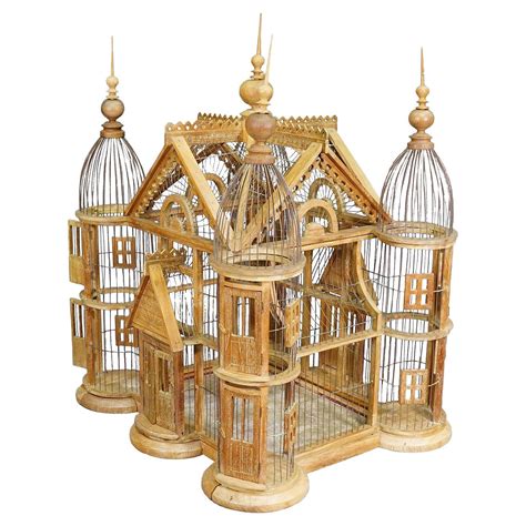 Antique Wooden Bird Cage Handmade In Germany Ca 1920s For Sale At 1stdibs