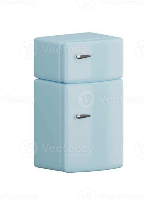 3d Cute Blue Fridge 15736267 Png