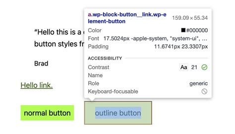 Outline Button Ignores Custom Padding From Global Styles · Issue 48037 · Wordpressgutenberg