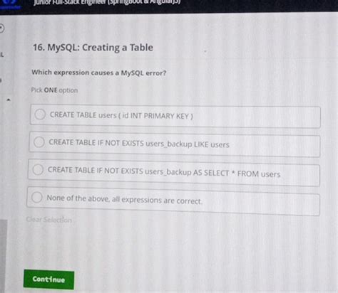 16 Mysql Creating A Table Which Expression Studyx