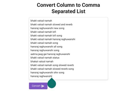 Convert Column To Comma T Tool