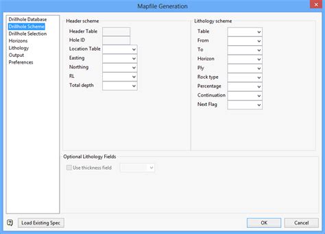 Vulcan Grid Calc Mapfile Generation Drillhole Scheme