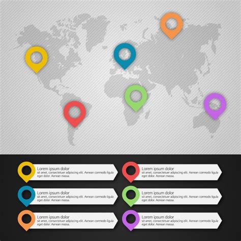 Plantilla De Infografía De Mapa Del Mundo Vector Gratis