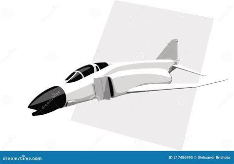 Mcdonnell Douglas F 4 Phantom Ii Stylized Drawing Of A Vintage Jet Fighter Stock Vector