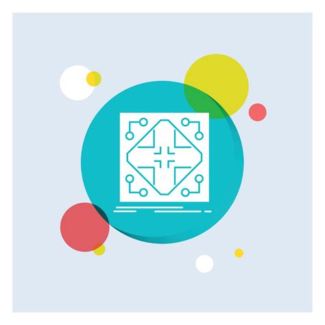 Data Infrastructure Network Matrix Grid White Glyph Icon Colorful