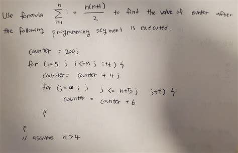Solved Use Formula I 1ni 2n N 1 To Find The Value Of Chegg