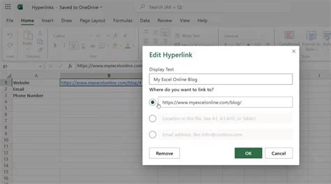 Inserting A Hyperlink In Microsoft Excel MyExcelOnline