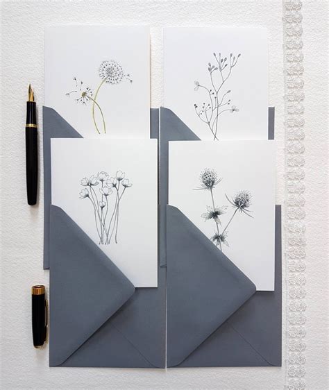 Blank Notelets With Envelopes Pretty Floral Note Cards For Etsy UK