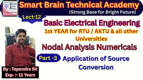 Lect 12 Nodal Analysis Numerical On Nodal Analysis Problems On Nodal Concept Part 03 Bee