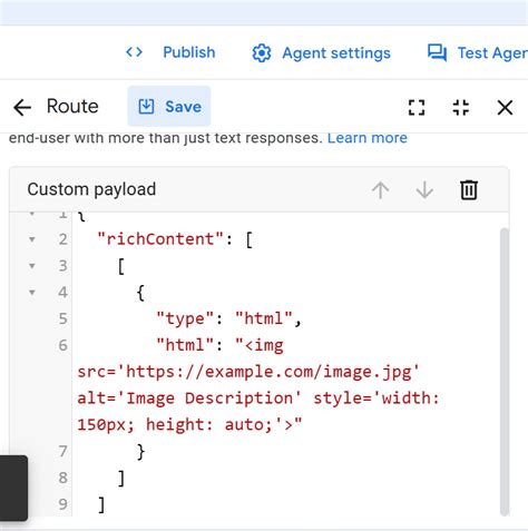 Javascript Dialog Flow Cx Using Image Tag For Rich Content Stack Overflow