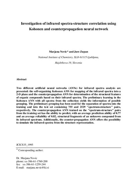 Pdf Investigation Of Infrared Spectra Structure Correlation Using