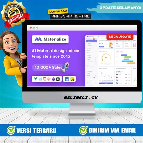 Jual Lifetime Bootstrap 5 Materialize React Nextjs Vuejs