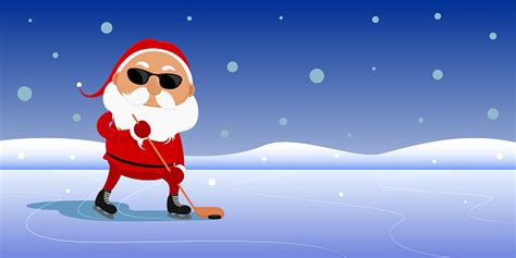 선글라스를 쓰고 아이스하키 경기를 하는 산타클로스 벡터 일러스트레이션 아이스 하키에 대한 스톡 벡터 아트 및 기타 이미지 아이스 하키 크리스마스 산타 클로스 Istock