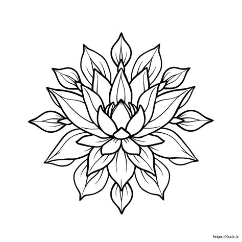 Easy Lotus Flower Mandala Coloring Pages