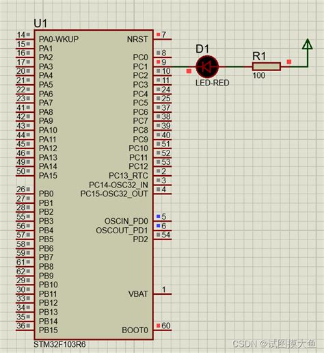 Stm32cubemxkeilproteus闪烁一个led灯用keil5、stm32cubemx和proteus实现按键控制led灯闪烁