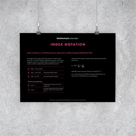 Index Notation Poster Mathematicalendar