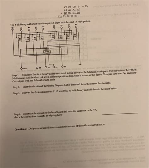 Solved Part Iii A Four Bit Binary Adder A4 Bit Binary