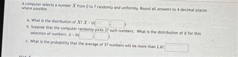 Solved A Computer Selects A Number X From 0 To 7 Randomly