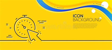 Timer Line Icon Time Or Clock Sign Minimal Line Yellow Banner Vector Stock Vector