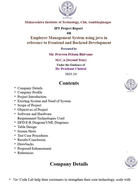 Major Project Presentation Ppt Of Java Using Frontend And Backend Technology Pdf World Wide