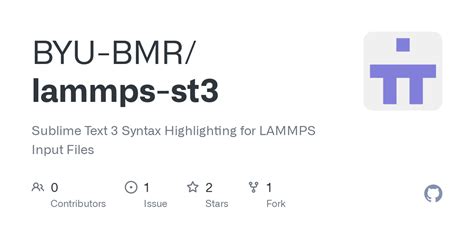 Github Byu Bmr Lammps St Sublime Text Syntax Highlighting For
