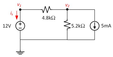 Solved Using Nodal Analysis Find The 2 Unknown Node Voltages