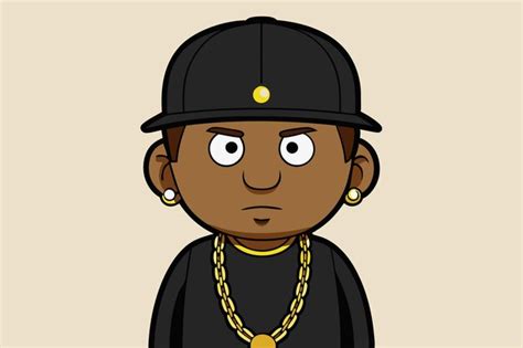 A Cartoon Illustration Of A Hippie Wearing A Black Hat With A Gold