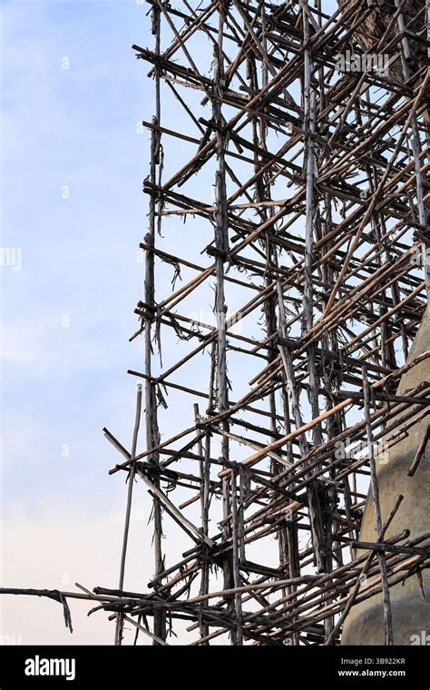 A Large Number Of Wood Scaffoldings Are Used In Construction Projects