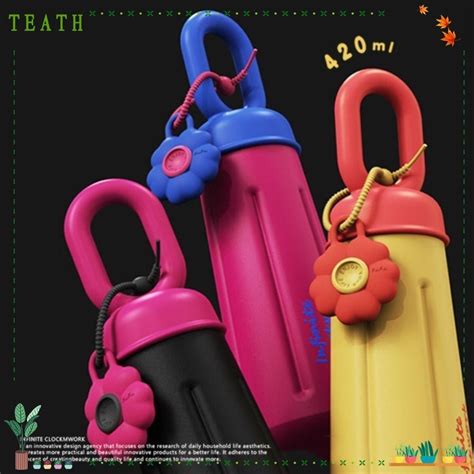 ถ้วยหิ้วในรถ แล้ว ถ้วยฉนวนหนา โดปามีน ถ้วยน้ําป้องกันการหล่นนักเรียนสแตนเลส 316 น่ารัก Shopee