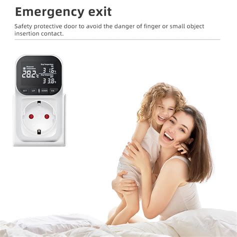Eu Plug Digital Temperature Controller Socket Outlet Thermostat With Timer Sensor Probe Heating