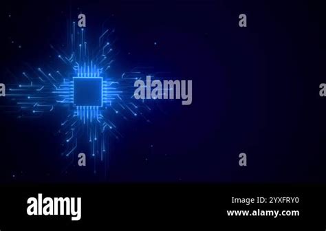 Digital Data Moving On Circuit Board Cpu High Tech Artificial
