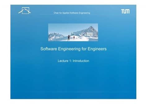 L1 Overview Methodology Chair For Applied Software Engineering