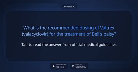 What Is The Recommended Dosing Of Valtrex Valacyclovir For The Treatment Of Bells Palsy