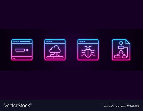Set Line Search Engine Cloud Technology Data Vector Image