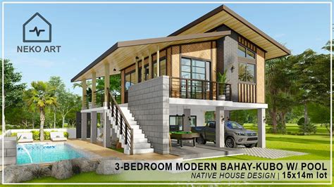 3 Bedroom Elevated Native House With Pool Design