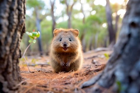 A Friendly Quokka Smiling At The Camera Nestled In Its Natural Bushland